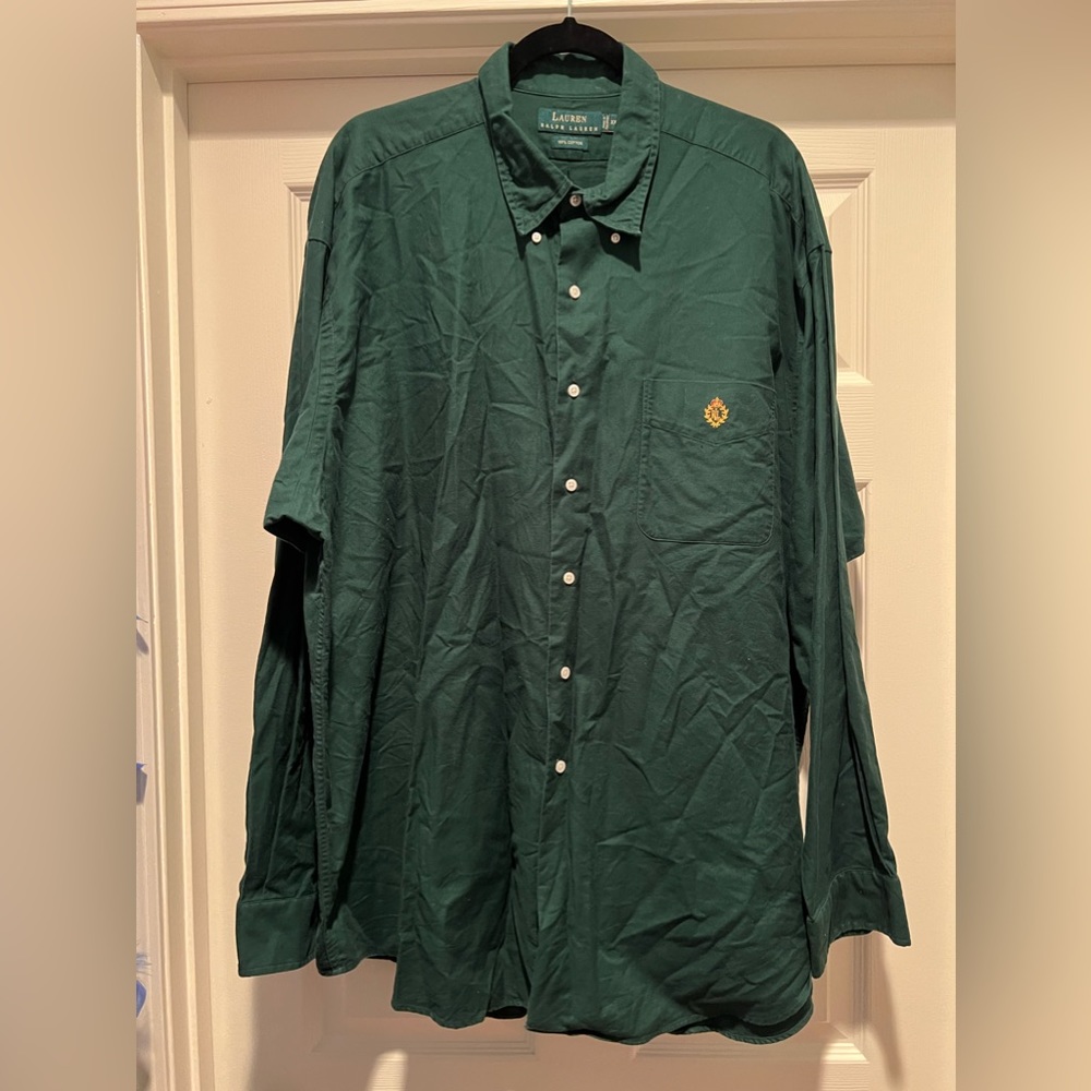 Lauren Ralph Lauren Men’s Dark Green Button-Up, Size … - Gem